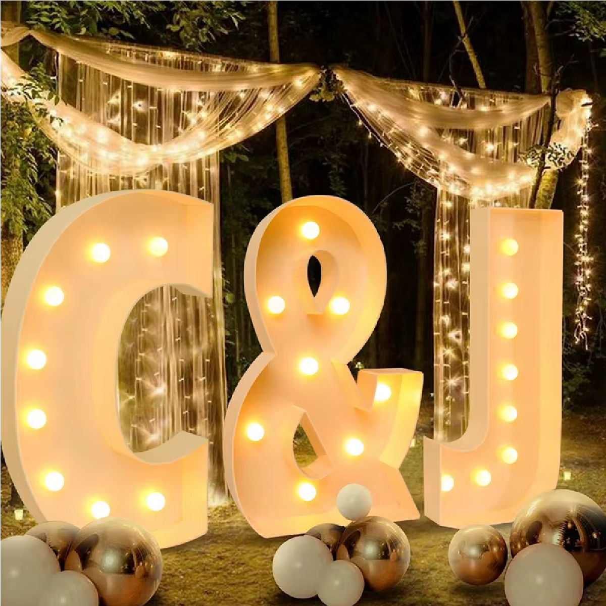 Letras de LED para letreiros, 26 letras iluminadas do alfabeto, luzes ...